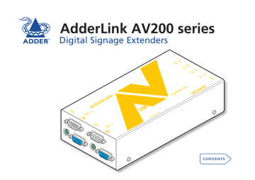 ADDER AV200 Signage manual | Manualzz