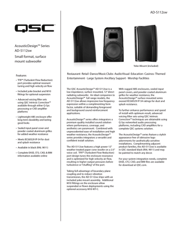 QSC AD-S112SW Spec Sheet | Manualzz