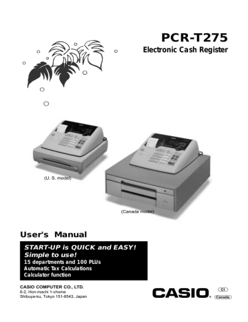 CASIO PCR-T275 User's Manual | Manualzz
