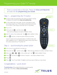 TELUS Optik TV Remote Control User Guide | Manualzz