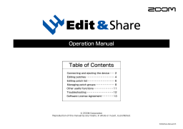 Zoom B3 - Operation manual, Instructions manual, User manual