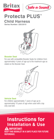 Child Harness Protecta PLUS User Guide | Manualzz