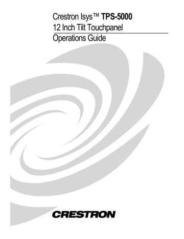 Crestron TPS-5000 Operations Guide | Manualzz