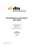 DTS-HD Master Audio Suite User Guide | Manualzz