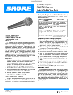 Shure BETA 58A - El manual del propietario, Especificación, Guía del usuario, Manual de usuario ...