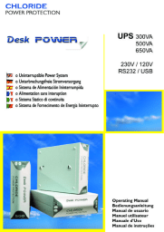 Chloride Desk POWER 500 - User manual, Operating manual
