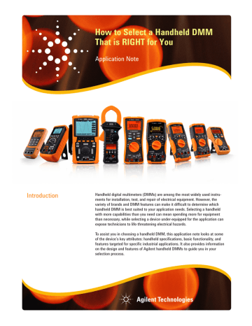 Agilent Handheld Digital Multimeter U1230, U1240, U1250, U1270 Application Note | Manualzz