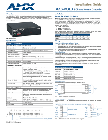 AMX AXB-VOL3 Installation guide | Manualzz