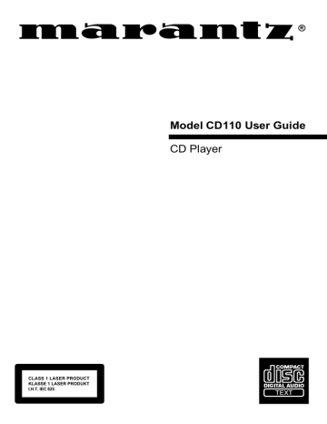 Marantz CD110 User Guide | Manualzz