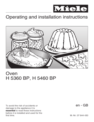 Miele H 5461 BP Operating and Installation Instructions | Manualzz