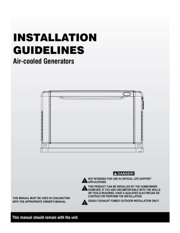 Generac Air-Cooled Generator Installation Guide | Manualzz