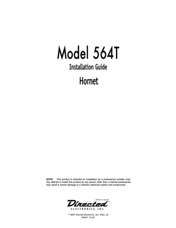 Directed Electronics Hornet 564T Installation guide | Manualzz