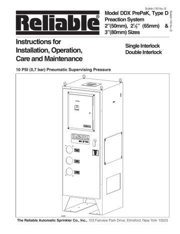 Reliable DDX PrePaK Type D preaction system Instructions | Manualzz