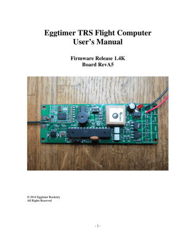 Eggtimer TRS Flight Computer User's Manual | Manualzz