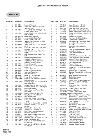 Cybex Pro+ 530T Treadmill Service Manual | Manualzz