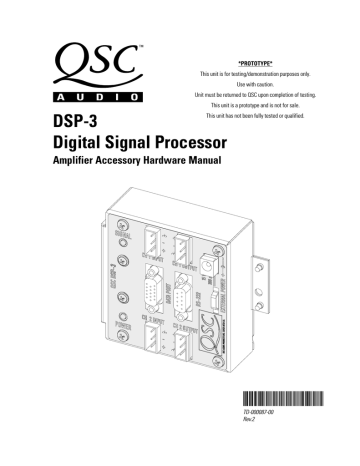 QSC DSP 3 Hardware Manual | Manualzz