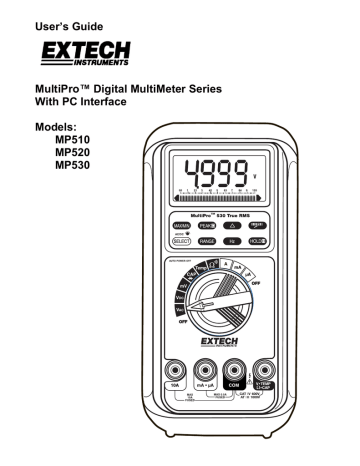 Extech Instruments MultiPro MP510 User`s guide | Manualzz