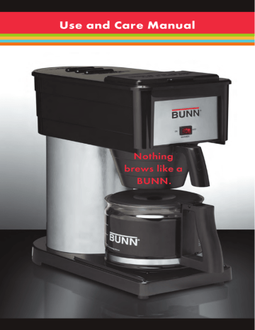 Bunn GRX-B Coffee Machine Use and Care Manual | Manualzz