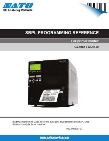 SATO GL408e, GL412e Programming Reference | Manualzz