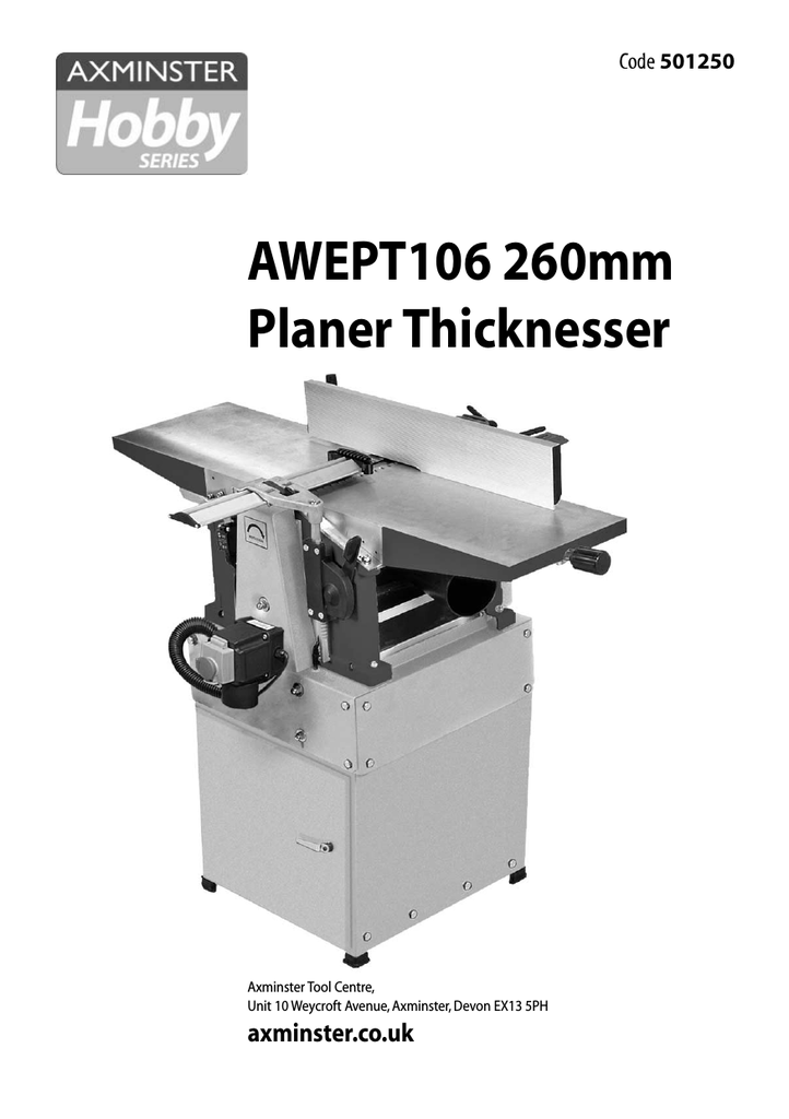 Axminster AWEPT106 Operating instructions | Manualzz