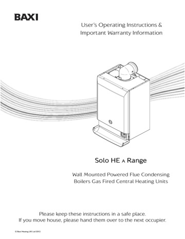 Baxi Solo 12 HE A Operating instructions | Manualzz