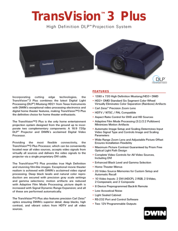 DWIN TransVision 3 Plus Projector Product sheet | Manualzz