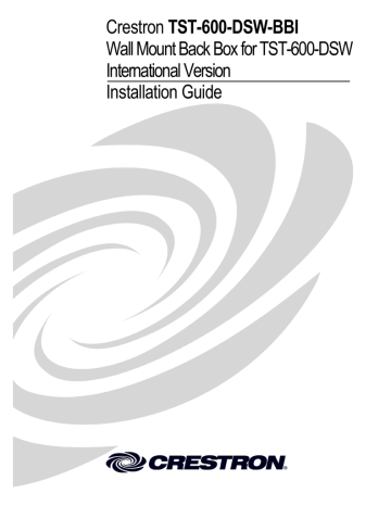 Crestron TST-600-DSW-BBI Installation Guide | Manualzz