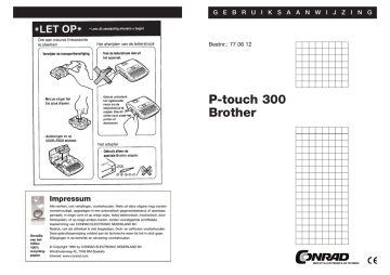 Brother P-touch 300 de handleiding | Manualzz
