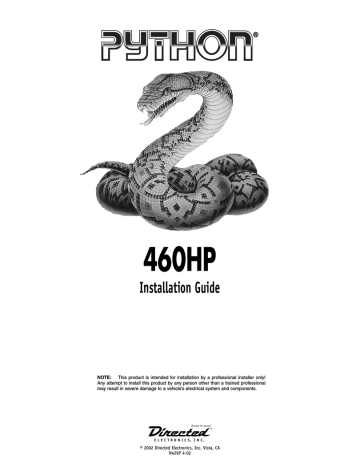 Python 460HP Installation manual | Manualzz