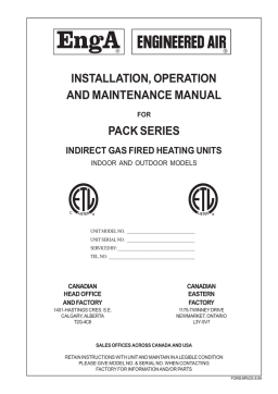 Engineered air DJ Series - Installation, Use and Maintenance Manual