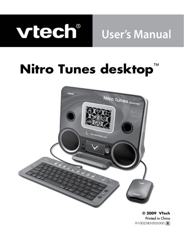 VTech Nitro Tunes, NITRO User manual | Manualzz