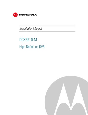Motorola DCX3510-M Installation manual | Manualzz
