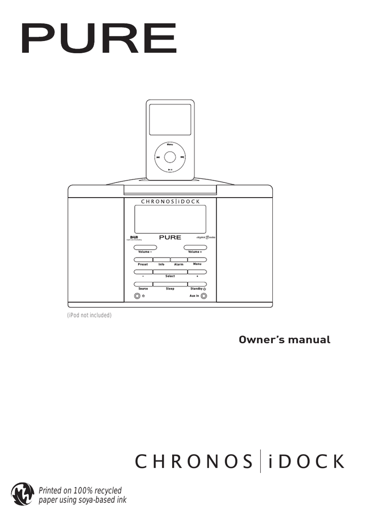 PURE Chronos iDock Series 2 Owner`s manual | Manualzz