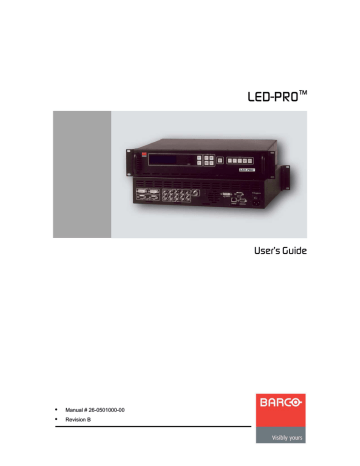 Barco LED-PRO User guide | Manualzz