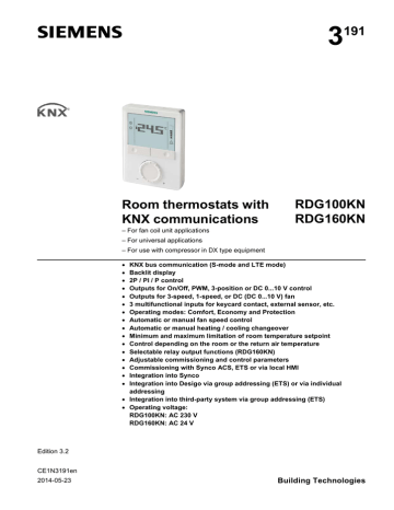 Siemens RDG100KN manual | Manualzz