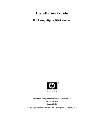 HP Integrity rx2620 Server Installation Guide | Manualzz