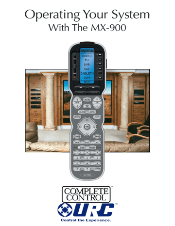 Universal Remote Control MX-900 Owner`s manual | Manualzz