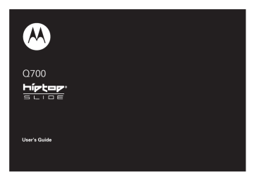 Motorola HIPTOP SLIDE User`s guide | Manualzz
