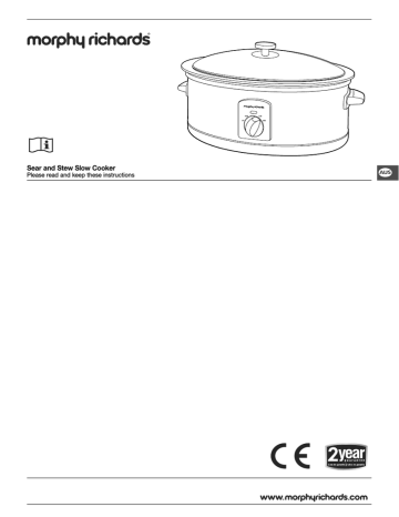 Morphy Richards Sear and Stew Slow Cooker User Manual | Manualzz