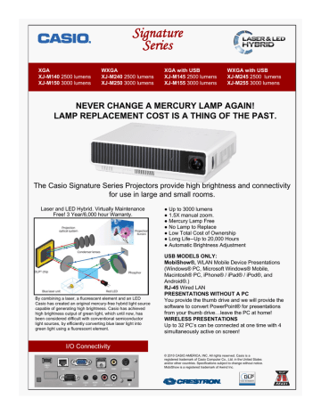 Casio XJ-M145 Projector Product sheet | Manualzz