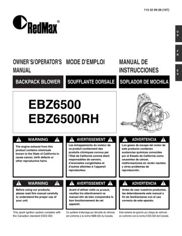 RedMax EBZ6500/EBZ6500RH Operator’s manual | Manualzz