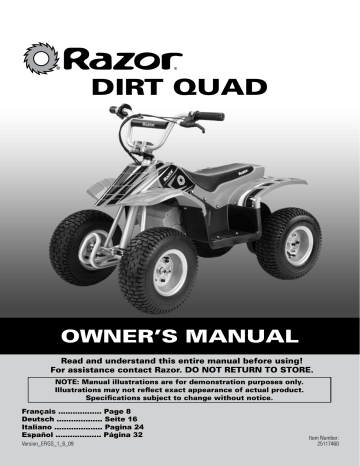 Razor Dirt Quad Owner's Manual | Manualzz