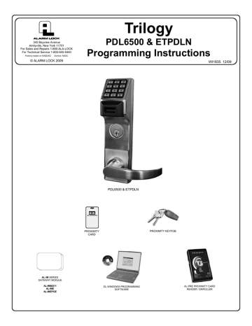 Trilogy PDL6500 & ETPDLN Programming Instructions | Manualzz