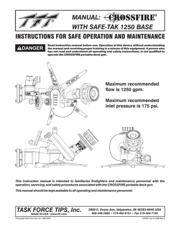 Crossfire fire monitor Safe-Tak 1250 manual | Manualzz