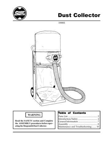 Shopsmith DustCollector Specifications | Manualzz