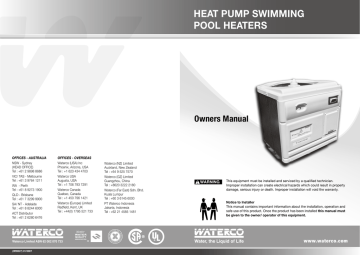 Waterco Electroheat & Electroheat Plus Owners Manual | Manualzz