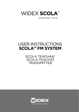 Widex Scola - Datasheet, User Instructions