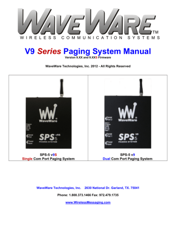 WaveWare SPS5 V9 Quick Start Guide | Manualzz