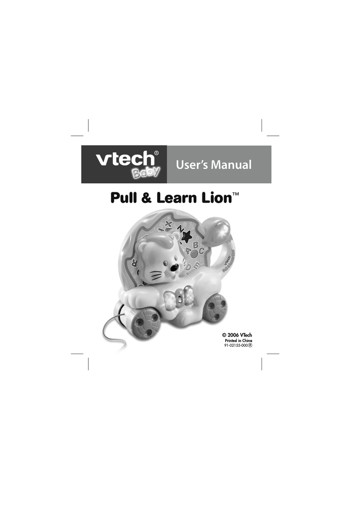 VTech Pull & Learn Lion User`s manual | Manualzz