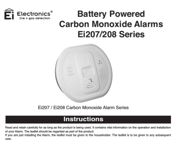 Ei207, Ei207D, Ei208W, Ei208WRF, Ei208DW, Ei208DWRF Instructions | Manualzz
